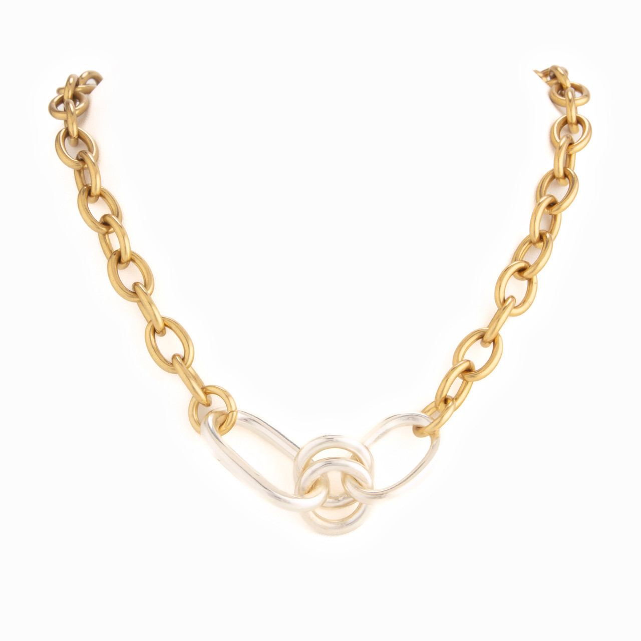Chunky Brass Mixed Metal Chain Link | Taylor and Tessier